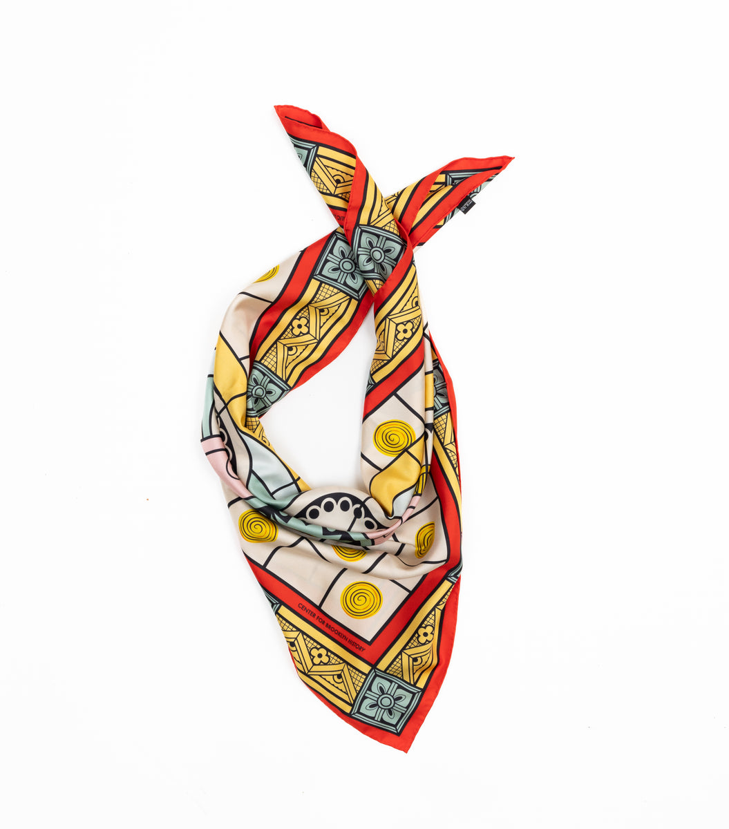 Scarf Stained Glass Othmer Spirals Red – Shop BKLYN Library